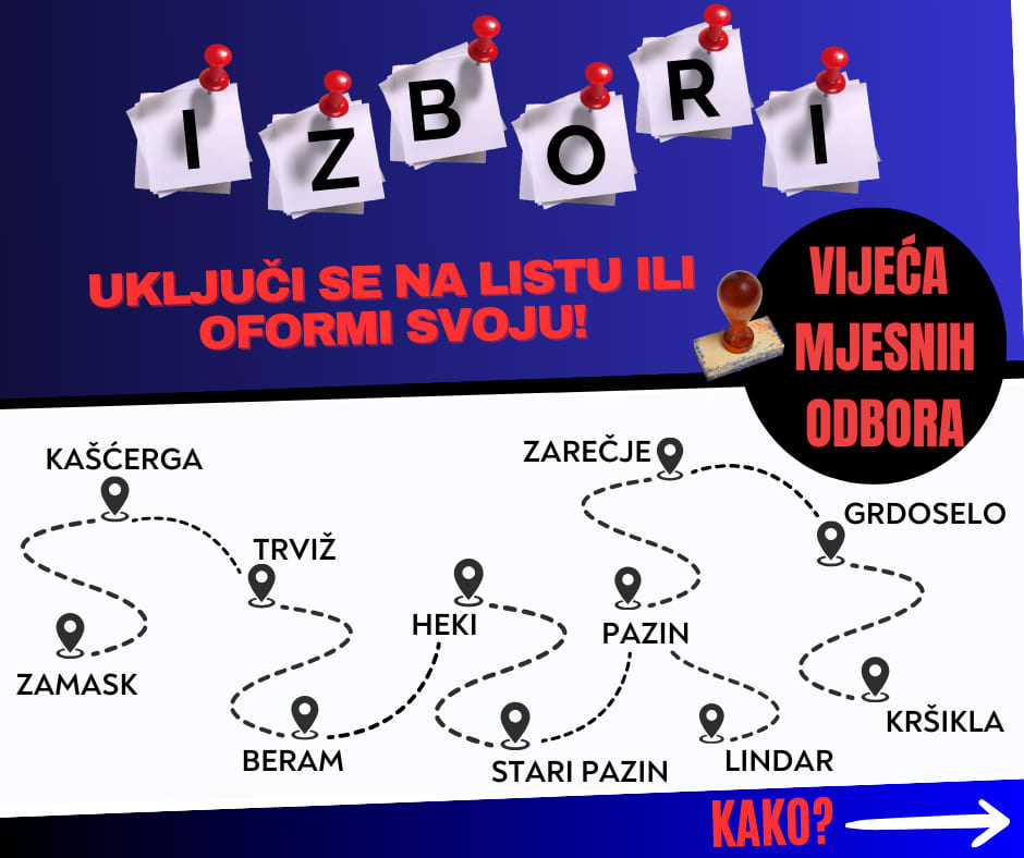 Izbori za vijeća mjesnih odbora Pazina: u tijeku je postupak prijava kandidacijskijh lista - Istra24